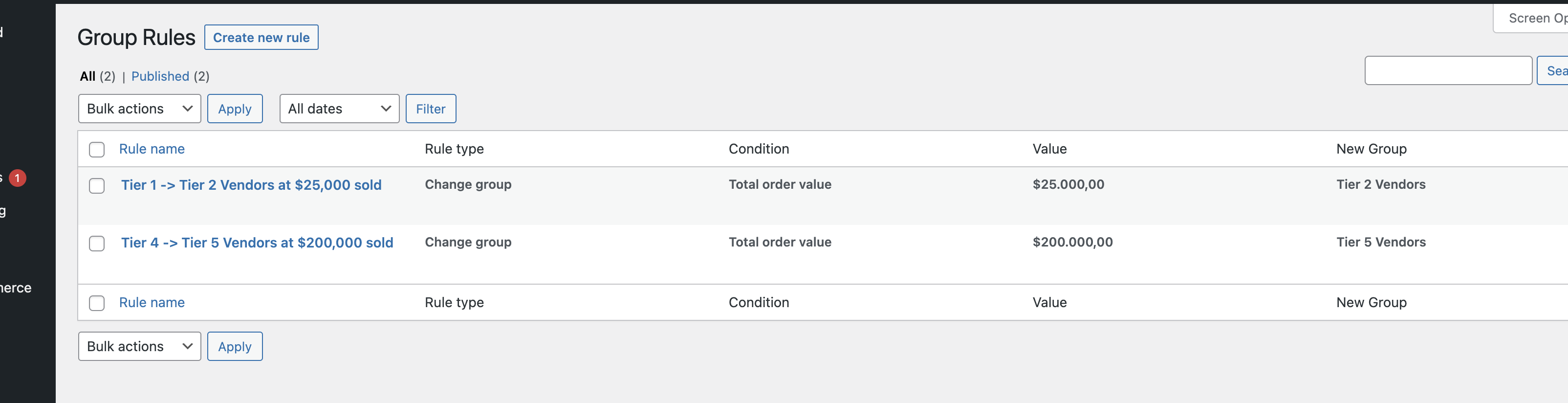 Vendor Groups, Memberships & Group Transfer Rules - MarketKing